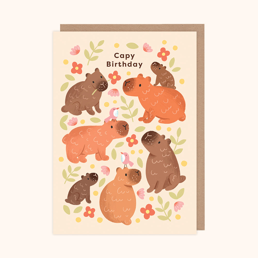 Capy Birthday! Capybara Birthday Card – Hopscotch Paper Co.